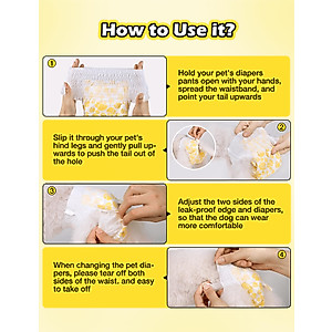 Dono Dog Diapers Female with Stretchy Waist-28Pcs, Disposable Full Wrap Female Puppy Dog in Heat Period Diapers, 360° Leak-Proof Super Absorbent Doggie Puppy Diapers for Small Medium Large Dogs