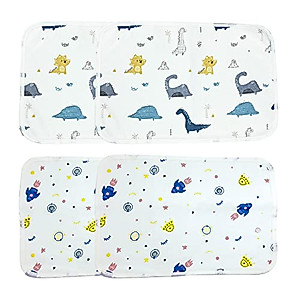 MUYG Washable Guinea Pig Cage Liners,4 Pack Hamsters Anti Slip Absorbent Pee Pads Small Animals Cute Waterproof Training Bedding Liner Pad for Bunny Rabbit Chinchilla Hedgehog(11.8x17.7in)