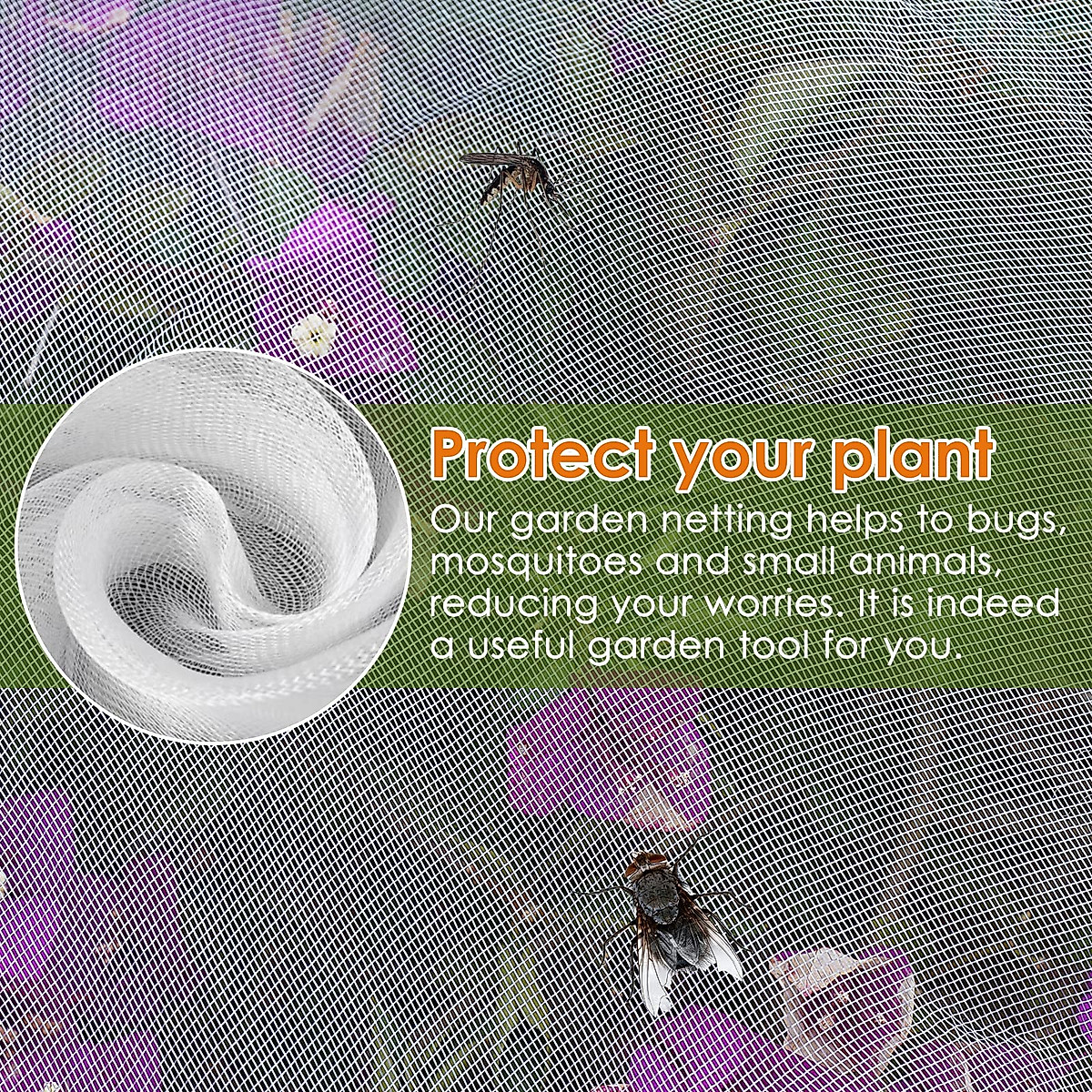 Bird Netting For Blueberry Bushes-3pcs 3.2 X 4.9 Ft,Strawberry Plant Protector,Cicada Netting For Young Trees,Blueberry Bush Netting,Plant Covers From Insects,Plant Netting For Bugs,Fruit Tree Netting