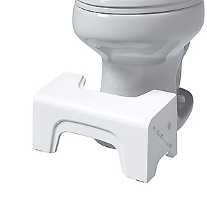 Squatty Potty Fold N Stow Compact Foldable Toilet Stool, White, 7", 1 lb