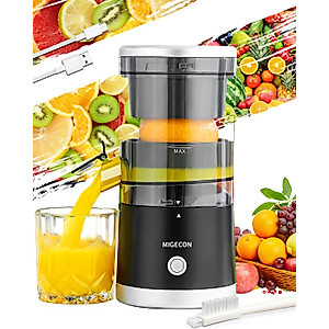 Electric Citrus Juicer Machines,Citrus Juicer Machines with USB and Cleaning Brush,portable electric juicer for making fresh orange juice,squeezing oranges,lemons,kiwi fruit,and grapefruit(Black)