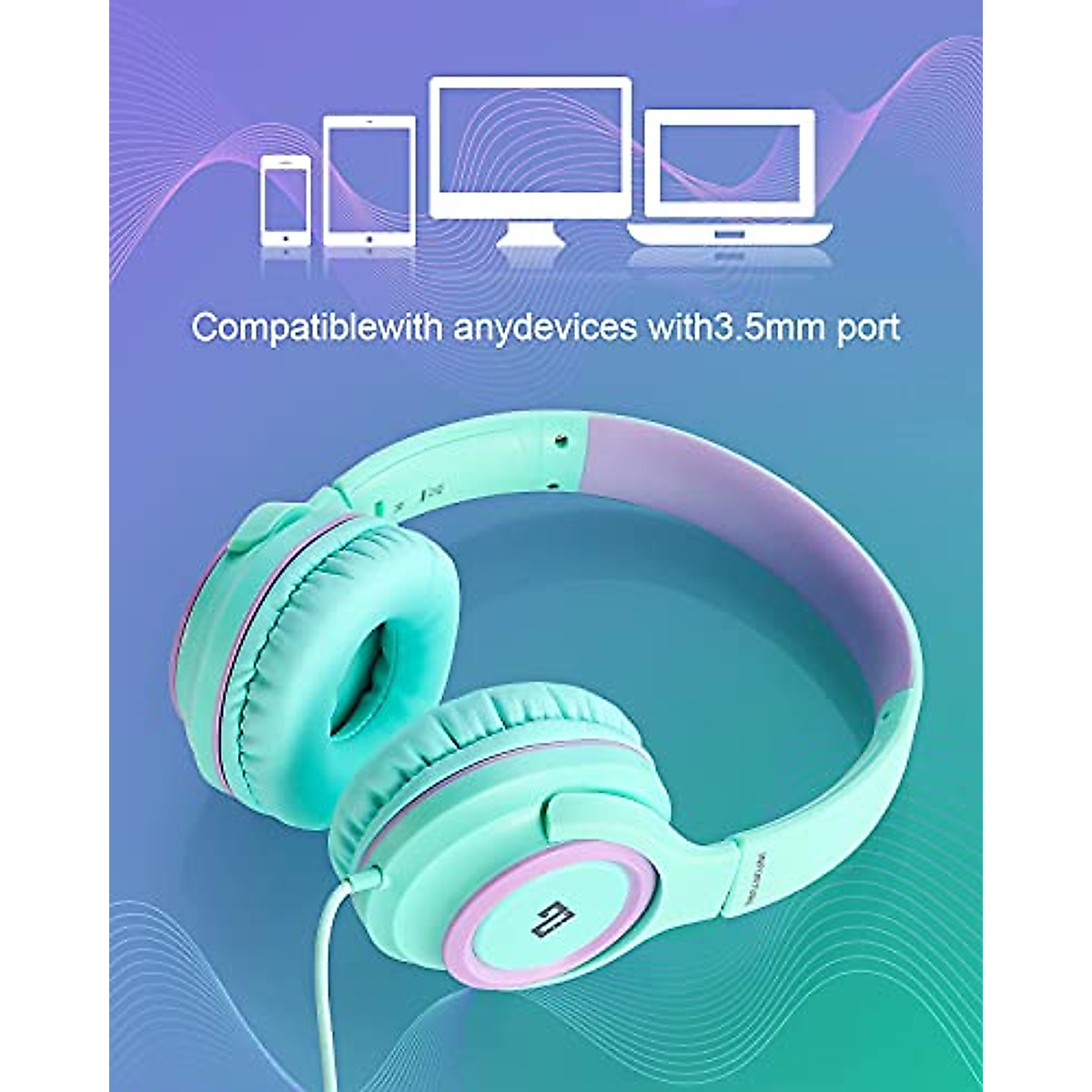 INFURTURE CH1 Kids Headphones with Microphone Pink Active Noise Cancelling Headphones Bluetooth Kids Headphones