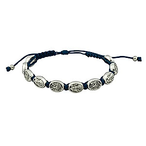 Venerare Saint Michael and Guardian Angel Bracelet | Strong Woven Blue Cord | Adjustable for Teens and Adults | Great Catholic Gift for First Communion and Confirmation