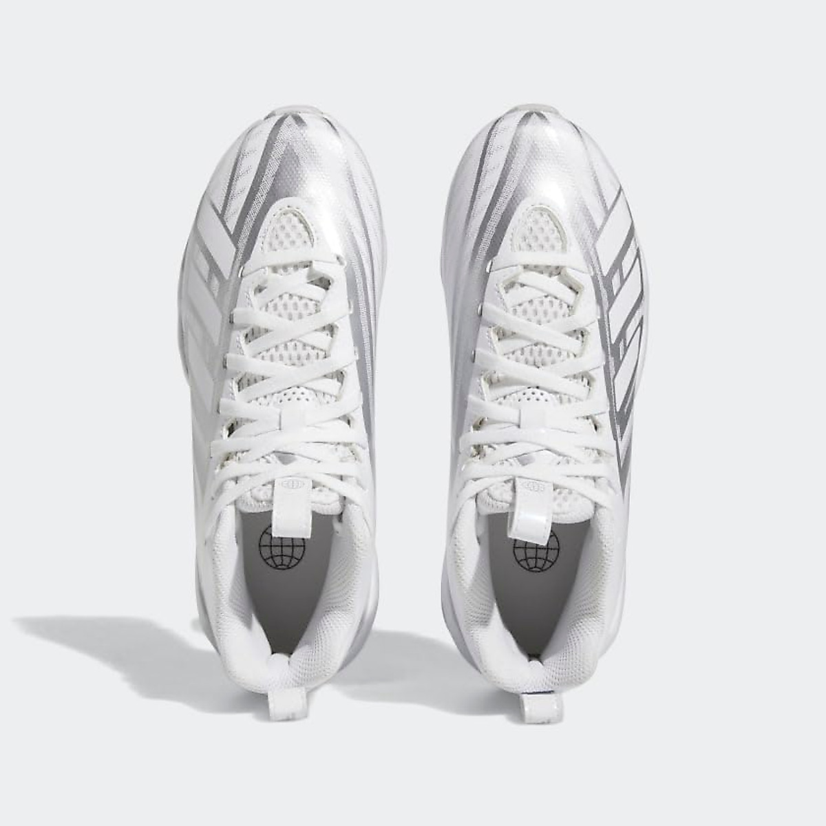 adidas Freak Spark 23 Molded Football Shoe, White/White/Silver Metallic, 2.5 US Unisex Little Kid