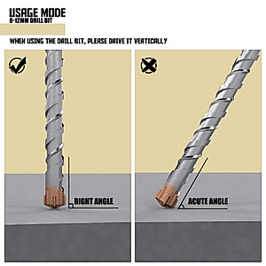 TANG SDS Plus 1-3/8 Inch x 13-3/4 Inch Roatry Hammer Drill Bit for Installation Outdoor Fence Panels Safety Pool Fence Kit