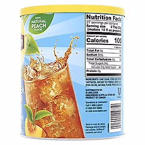 Lipton Peach Iced Tea Mix, Sweetened, Makes 10 Quarts (Pack of 6)