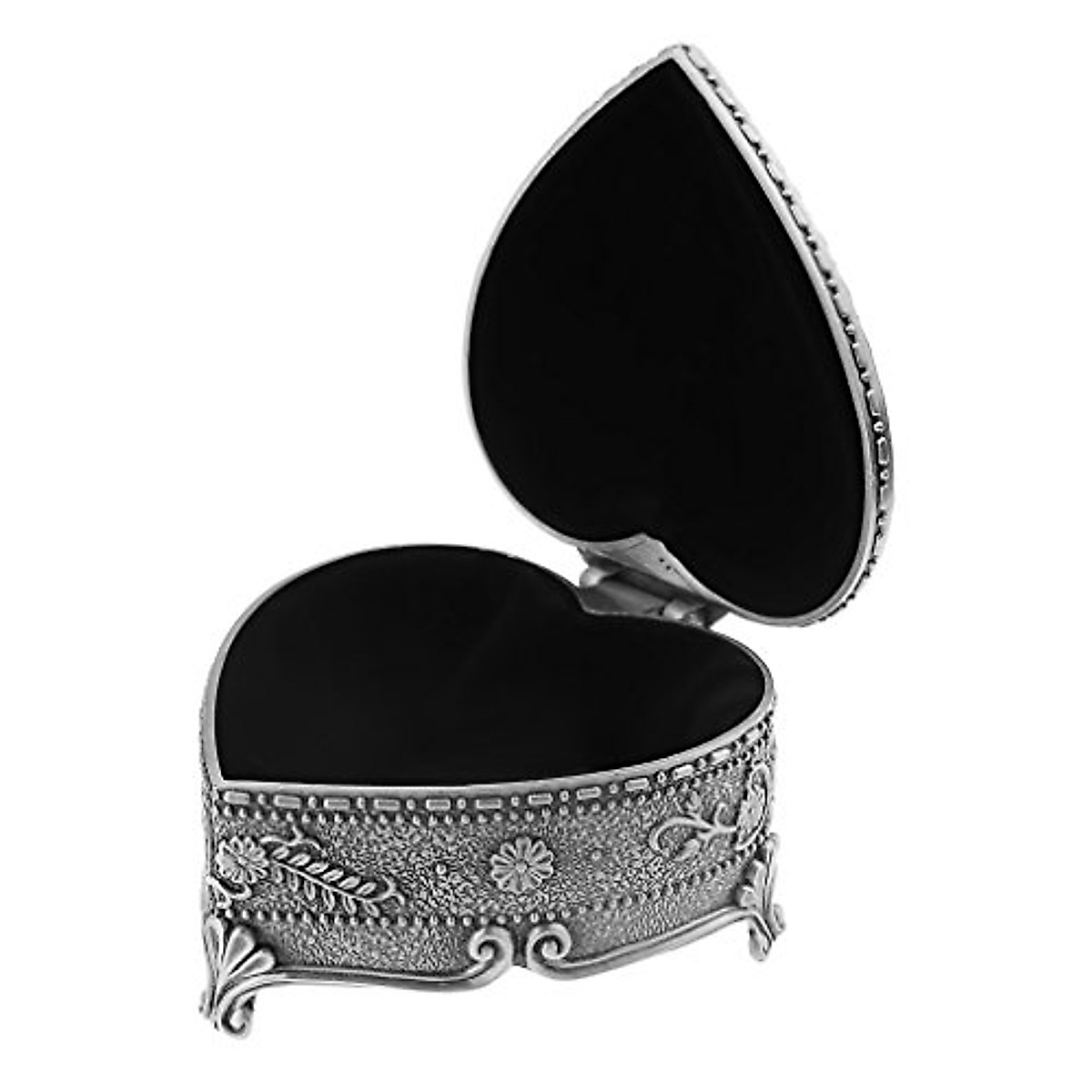 MioCloth Classic Vintage Antique Tin Heart Jewelry Box Treasure Storage Organizer Chest