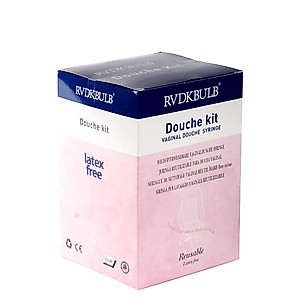 RVDKBULB Compact Silicone Douche Bag, Reusable Travel Douche Kit, 11 Fl Oz Capacity, White