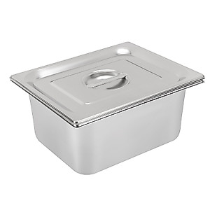 1 Set 1/2 Size Stainless Steel Steam Hotel Pan Steam Table Pan Food Service Pan for Party, Kitchen, Restaurant, Hotel w/Perforated Pan + Lid