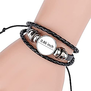 Twin Six Anime Cartoon Cosplay Metal/Leather Hand Chain Bracelets, Gifts for Women and Men (Black Leather)