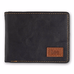 Lee Men’s Bifold Wallet Slim Casual Everyday Minimalist Cash and Card Holder (Black)