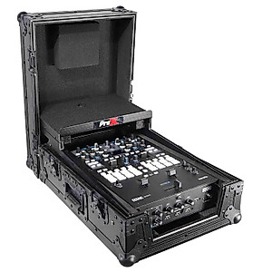 Artist Unknown Prox XS-RANE72LTBL 11" ATA-300 Style Gig Ready Flight/Road Case with Laptop Shelf for Rane Seventy-Two 72 DJ Mixer, Black on Black