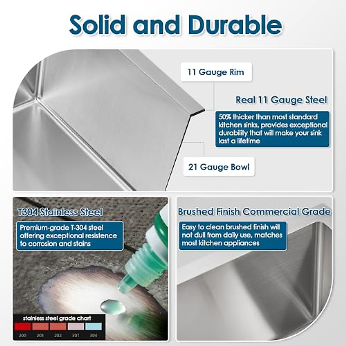 ROVOGO 15"x17" Drop in Bar Prep Sink Stainless Steel, 1-Hole Single Bowl Kitchen Sink with Basket Strainer, Small Secondary Entertainment Wet-Bar Sink, Brushed