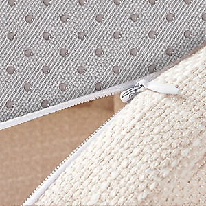 Tromlycs U Shaped Kitchen Chair Seat Cushion Pad for Dining Room Chairs with Ties 15x16 inches White Beige