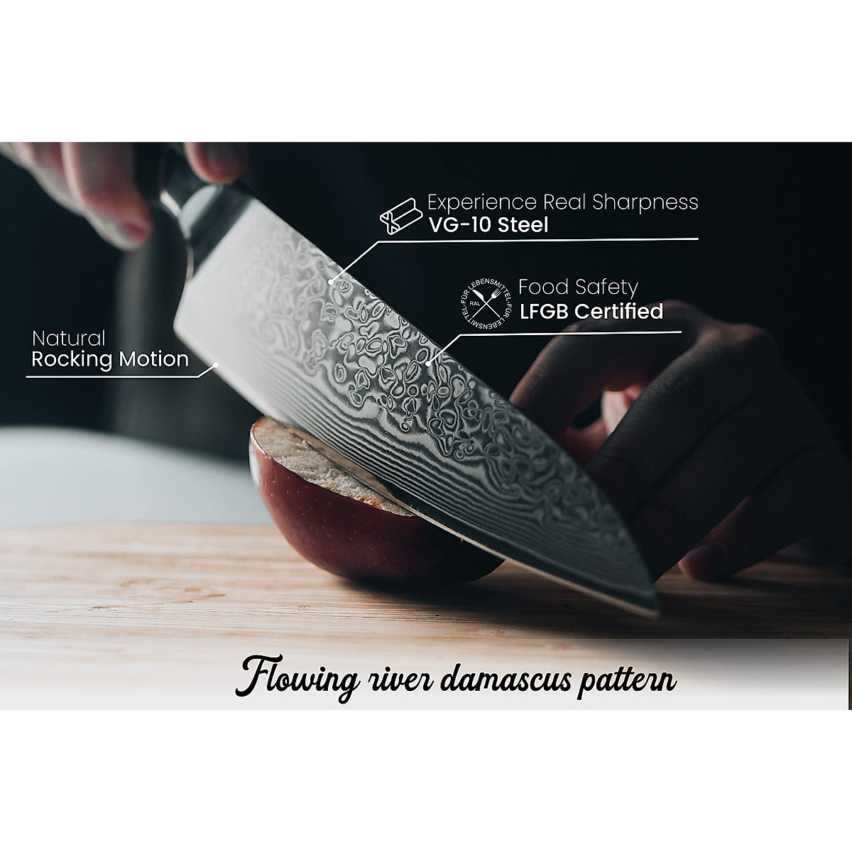 UrbanXElites Damascus Knife Chef Knife set - 4 Real Damascus Professional knife sets for chefs with Japanese knife VG10 Steel, Professional damascus knife set | Full Tang G10 Handle | Gift Box