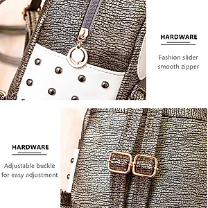 H and N Fashion Cute Panda Backpack for Girls and Boys Leather Small Travel Shoulder/ Book Bag (Black)