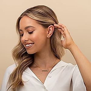 PAVOI 14K Gold Plated Crystal Birthstone Bar Necklace | Dainty Necklace | Gold Necklaces for Women | November