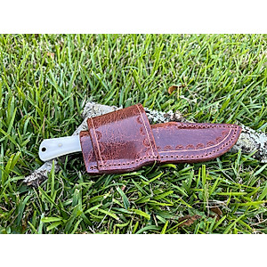 Coast Leathers Custom Handmade Leather Knife Sheath for Puma SGB Deadwood Canyon and Puma Knives, Fixed Blade Knife Holder, Cross Draw Knife Holster - Antique Brown
