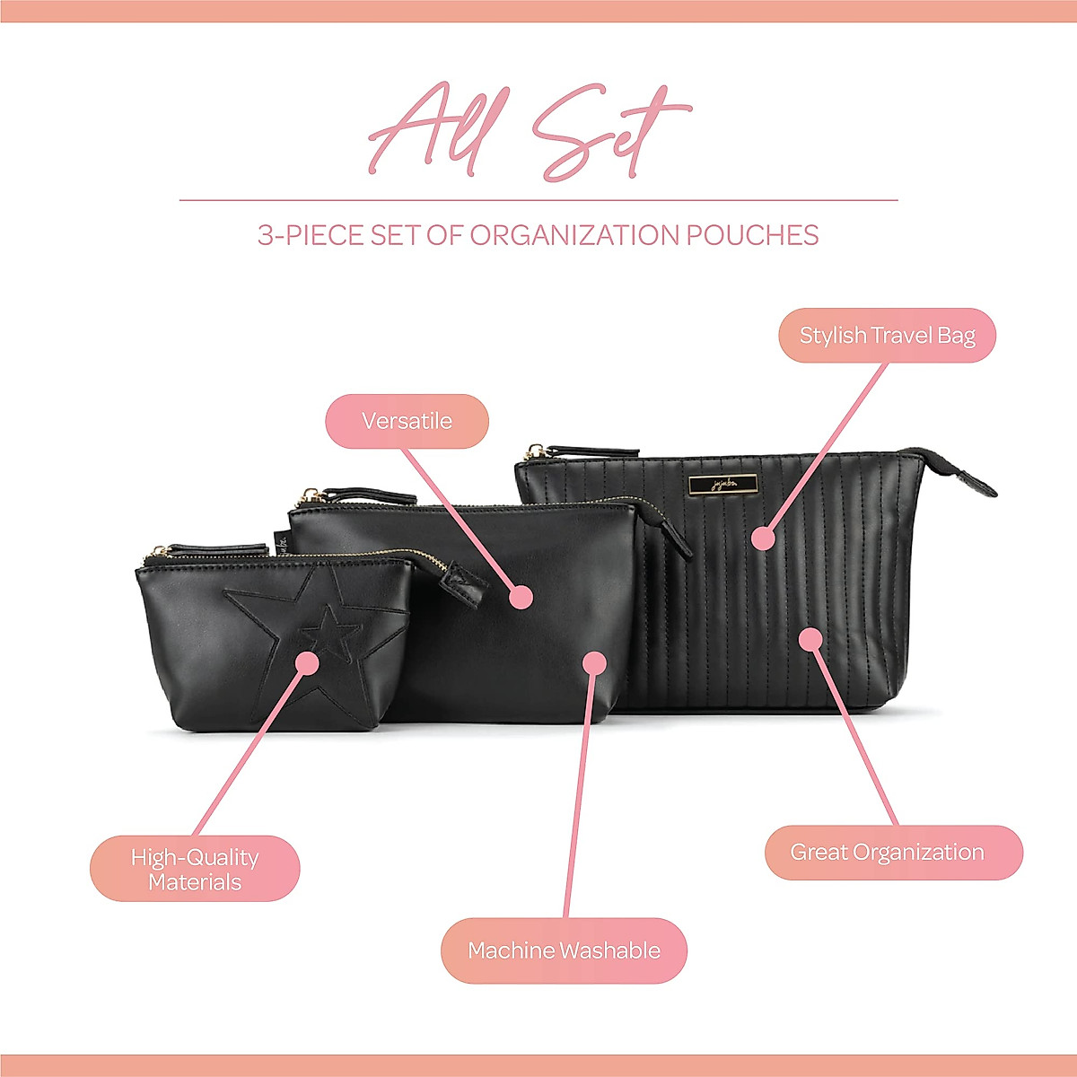 JuJuBe | All Set, Designer Purses and Handbags for Moms, Handbags for Ladies | Black