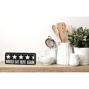 Primitives by Kathy 107576 Would Eat Here Again Wooden Box Sign 9" x 3.25" x 1.75"