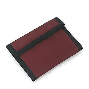 California Bifold Nylon Wallet w/Inside Pocket. Hook & Loop Closures. Made in USA (BURGUNDY)