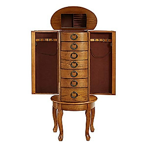 Powell Burnished Oak Jewelry Armoire