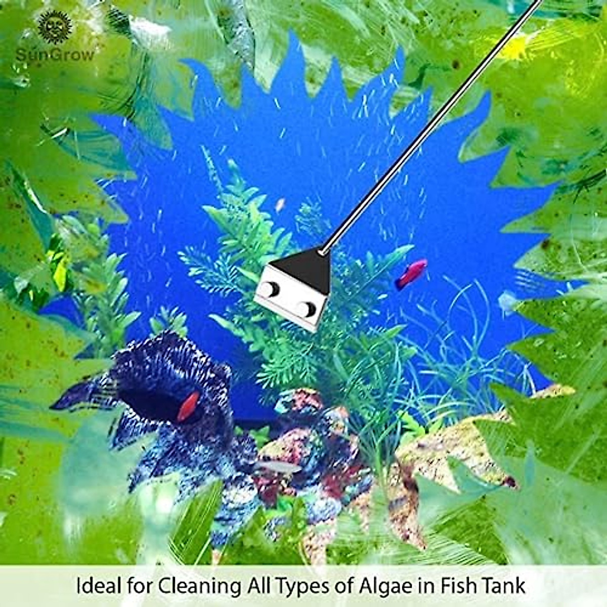 SunGrow Blade Refills for Aquarium Scraper, Stainless Steel, Razor-Sharp Blade, Suitable for Glass Aquariums, 10 Blades per Pack