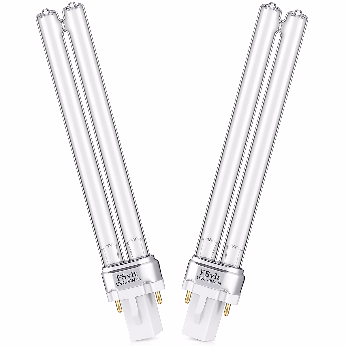 Kittmip 2 Pieces UV UV-C Light Bulbs 9W G23 Base Replacement Bulb for Outdoor Pond Clarifier Lamp Compatible with UVE9 CF400 CF500 UVCP-9 JUP-01 303B 304B D200 R18 R18D R2000