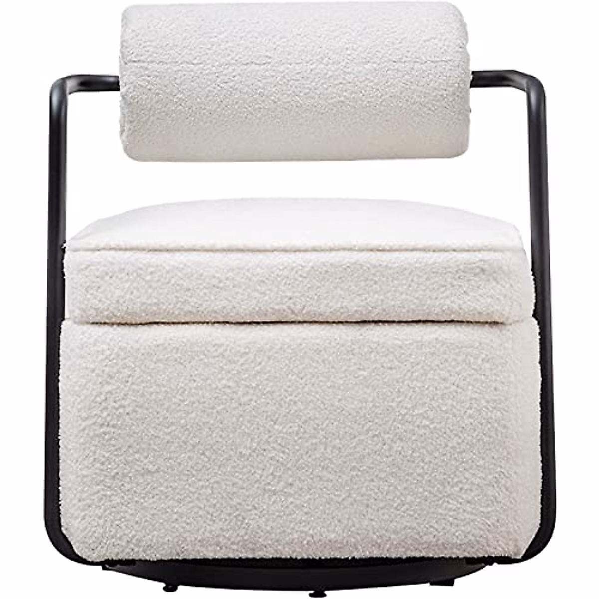 Alunaune Upholstered Sherpa Swivel Storage Living Room Chairs Set of 2, Modern Accent Chair Fuzzy Arm Club Chair Couch, Mid Century Single Sofa Guest Reception Lounge Chair Indoor for Bedrooms-White