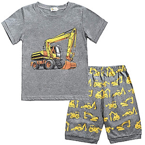 Boys Pajamas, 2 Piece Little Boys Pajama Sets Clothes Toddler Kids Sleepwear Size 3 4 T