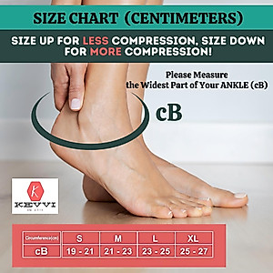 KEVVI Ankle Compression Socks - Relieve Foot Pain & Swelling - Open Toe - Unisex (Grey, L)