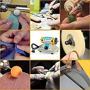 Bench Polisher, Jewelry Gem Polishing Grinding Buffer Machine, Mini Bench Lathe Tool Kit 10000r/min 110V 350W