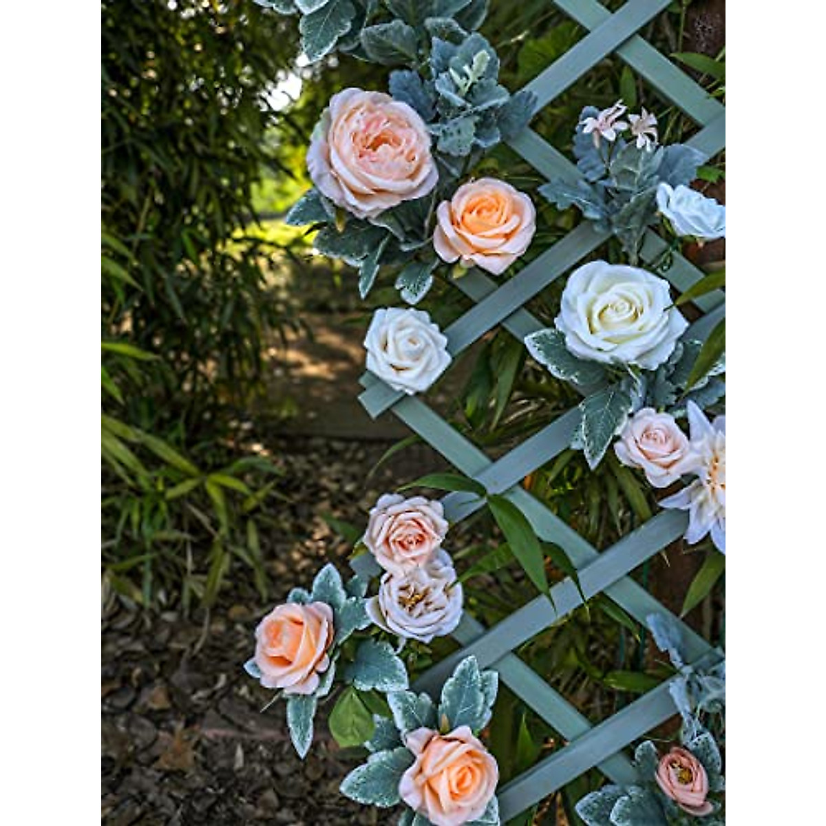 HIMIFOLO Artificial Wedding Flowers Combo Box Set for DIY Centerpieces Arrangements Bridal Bouquet Table Chair Decor Candle Holder Baby Shower Cake Decor Flower Strips Home Decorations (Champagne)