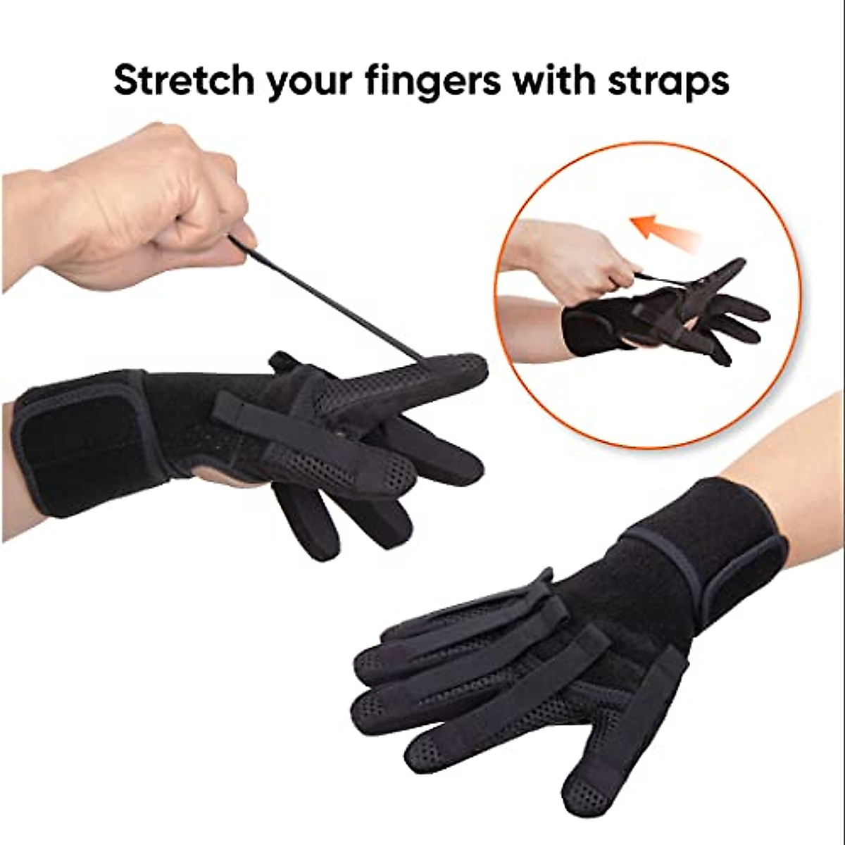Neofect Finger Splint for Spastic Fingers Medium Right - Stroke Recovery Equipment , Finger exerciser, hand strengthener, finger regabilitation gloves, stroke hand splint, finger straightener, finger exetension exerciser, radial nerve palsy splint