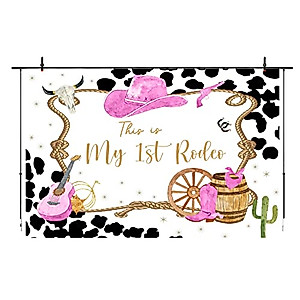 West Cowgirl Theme Birthday Party Backdrop for Girls My Wild West First Rodeo Party Photography Background Girl 1st Happy Birthday Cake Table Banner Decorations 7x5ft