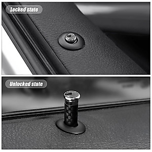 Moly Magnolia 4PCS Car Door Lock Knobs, American Flag Carbon Fiber Door Lock Pin Cover, Decorative Modification Door Lock Bolt Pin Cover, Auto Accessories Universal for SUV, Truck, Van (Black Flag)