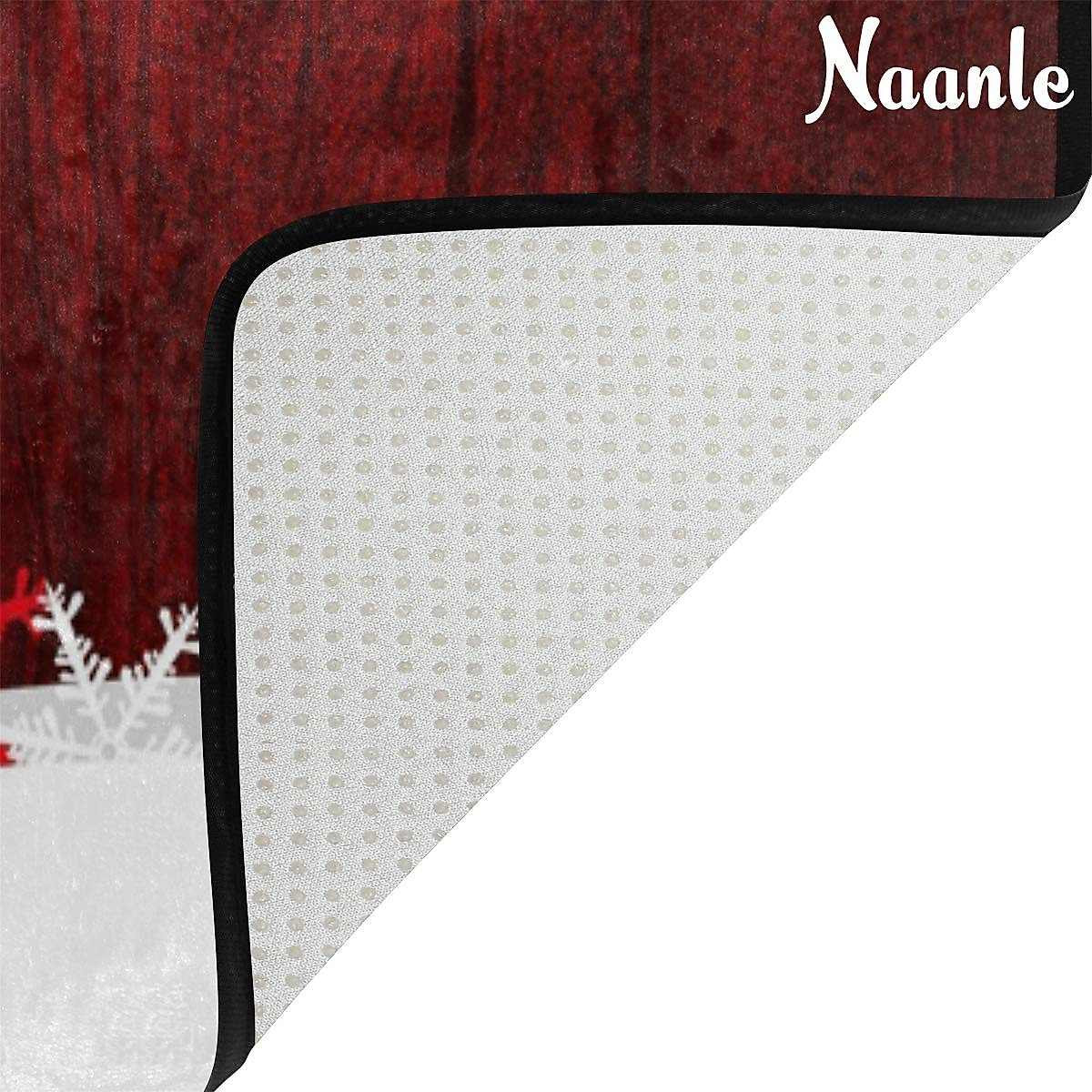 Naanle Winter Holiday Area Rug 3'x5', Christmas Tree Snowflake Polyester Area Rug Mat for Living Dining Dorm Room Bedroom Home Decorative