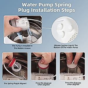 Water Pump For Cat Water Fountain, NAYELF Replacement Pump for Pet Water Fountain for Cat Inside with Smart Power-off Indicator Light 5V Low-energy Ultra-quiet