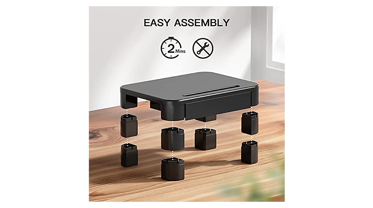 LORYERGO Adjustable Monitor Stand with Storage & Ergonomic Design