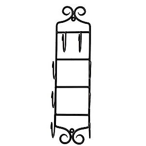 Towel Rack Wall Mounted, Bathroom Decor, Metal Towel & Wine Rack Holder, Storage Shelf for Bath Cloths, Small/Large Towels, Yoga Mat, Foam Roller, Washcloths, Hats, Decor (Black) by The Metal Magician