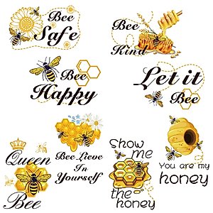CRASPIRE 8 Sheets Bee Wall Decals Honey Window Clings Self-Adhesive Sunflower Wall Sticker Inspirational Quotes Decor Peel and Stick for Home Office Nursery Birthday Party Fridge Bedroom Bathroom