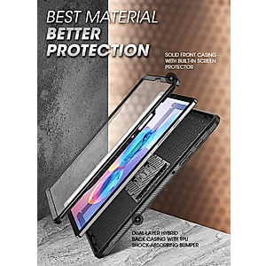 SUPCASE UB Pro Series Case for Galaxy Tab S6, with Built-in Screen Protector Full-Body Rugged Kickstand Protective Case for Galaxy Tab S6 10.5 Inch Model SM-T860/T865/T867 2019 Release (Black)