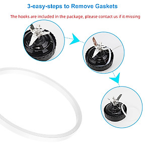 3 Pack Rubber Gaskets Replacement Seal White O-Ring for Ninja Pro Blender Replacement for Ninja BL660 1100w BL770 1500w BL663 BL740 BL773CO BL780 BL780CO (3.22 inch Gaskets)