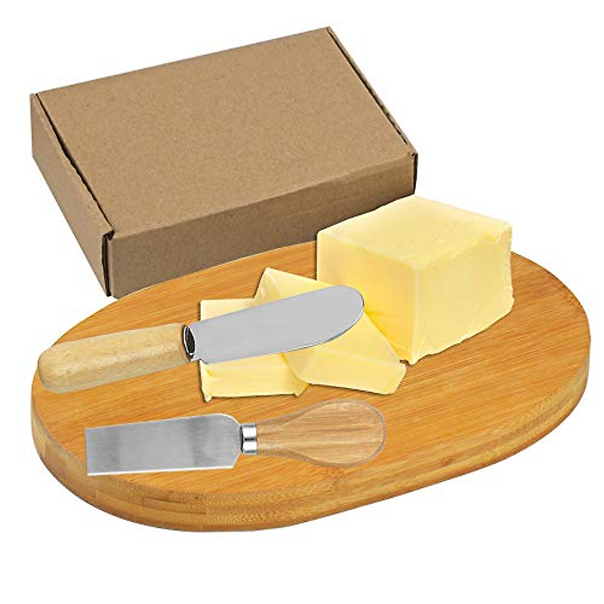 Set of 8, Wood Handle Cheese Knives and Spreaders, DaKuan Cheese Slicer Cheese Cutter Condiment Knives Set