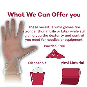 Dealmed Vinyl Exam Gloves – 100 ct. Medium Medical Gloves, Disposable Gloves, Non-Irritating Latex Free Gloves for a First Aid Kit and Medical Facilities