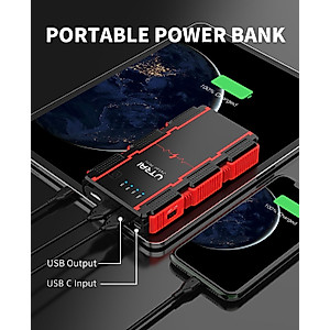UTRAI Portable Car Jump Starter,1000A Peak 13800mAh Car Battery Jump Starter Pack JS-Mini （Up to 7.5L Gas and 5.5L Diesel Engine）,12V Auto Battery Booster,Lithium Jump Box with LED Light/USB QC3.0