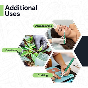 Disposable Surgical Scalpel Knife #10 - Ten Individually Wrapped Sterile Scalpel Blades - Dermaplaning Tool for Face Professional - Surgical Blade Scalpels with Safety Grip