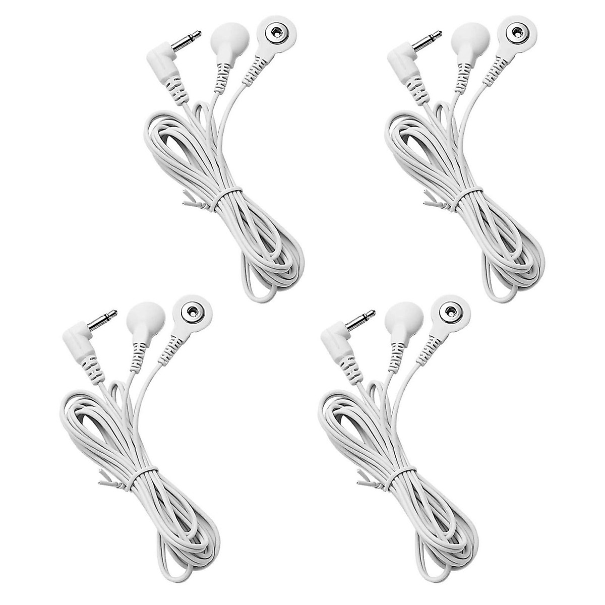 4 Count TENS Wires 3.5mm Plug TENS to 3.5mm Snap Electrode Wires for TENS Unit Electrodes Lead Wires for TENS