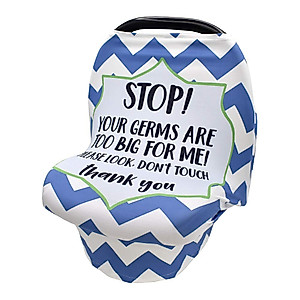 Nursing Cover for Baby Breastfeeding Stretchy Car Seat Canopy for Baby Girls/Boys, Multi-Purpose Soft Breathable Nursing Cover for Shopping Cart, High Chair, Stroller, Baby Shower Gifts(Blue)