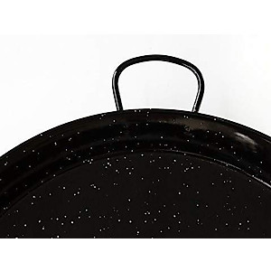 Vaello Campos Enamelled Steel Paella Pan, 38 cm, 38cm, Black